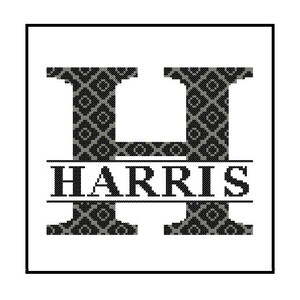 1 Custom Monogram Cross Stitch Pattern Modern Cross Stitch - Etsy