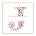 Floral Monogram J Cross Stitch Pattern J Initial J Letter Cross Stitch ...