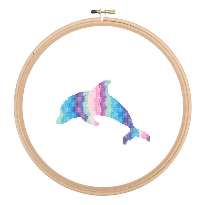 Dolphin Cross Stitch - Etsy