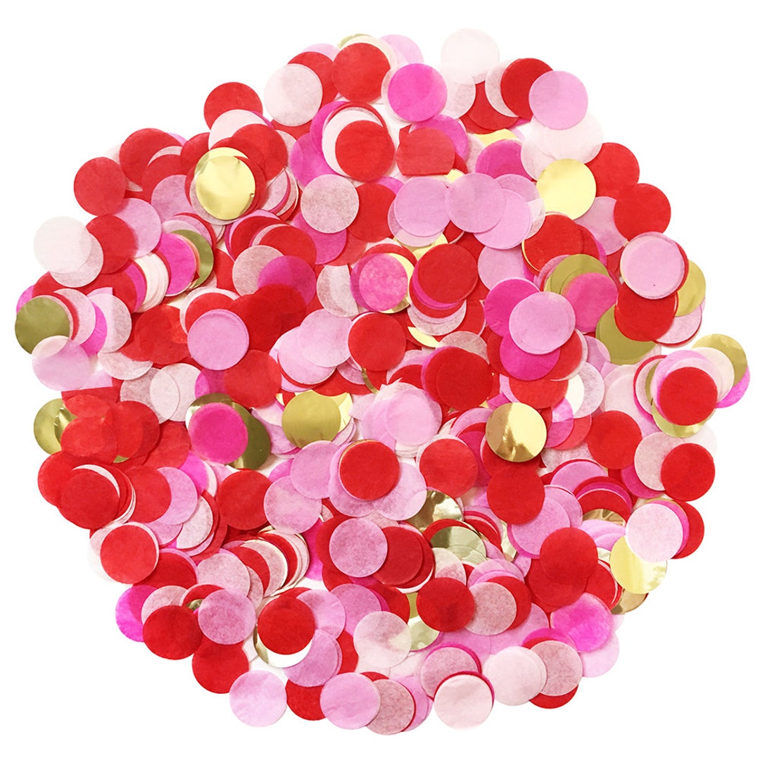 Tissue Paper Confetti - XO - Hot Pink Light Red Metallic Gold - 1 ...