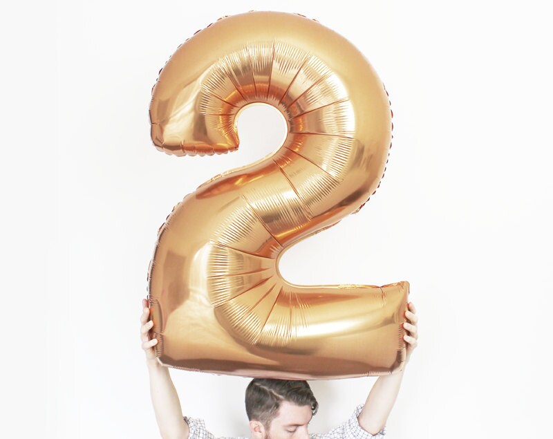 6 Copper Rose Gold Number Balloon 40 Mylar Foil | Etsy