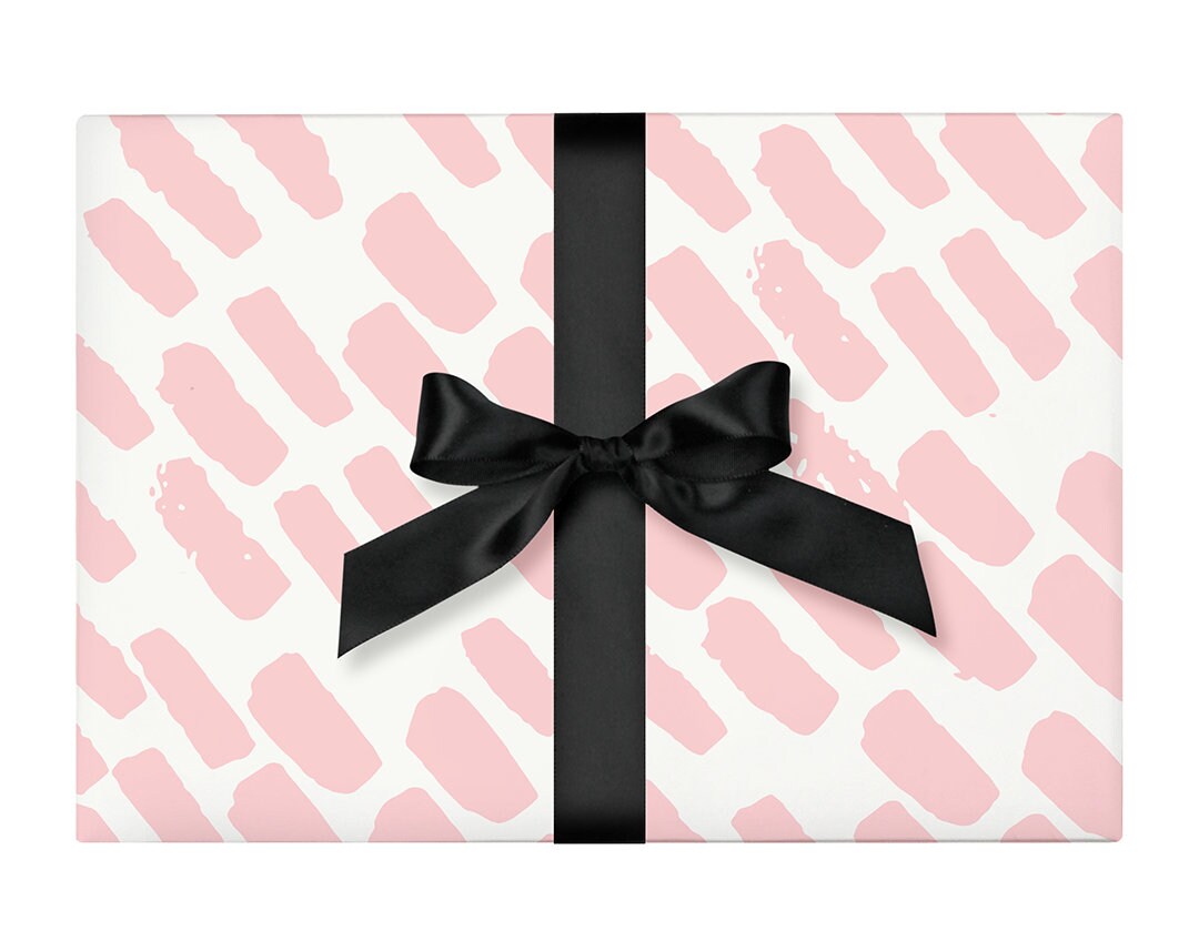 Blush Brush Strokes Wrapping Paper / Gift Wrap Abstract Modern Wrapping ...