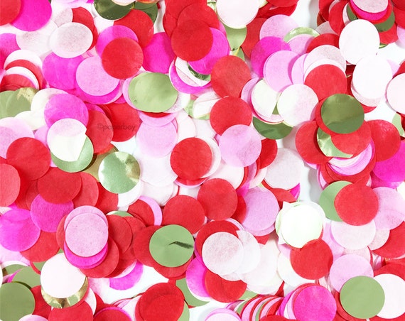 Tissue Paper Confetti XO Hot Pink Light Red Metallic Gold - Etsy
