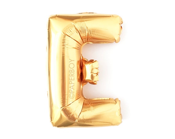 Gold Letter E Balloon 14 Mylar Foil Alphabet | Etsy