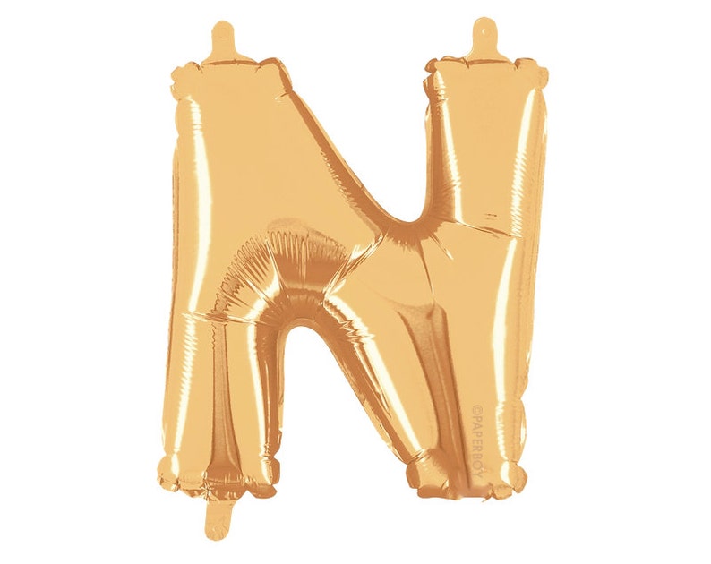 Gold Letter N Balloon 14 Mylar Foil Alphabet | Etsy