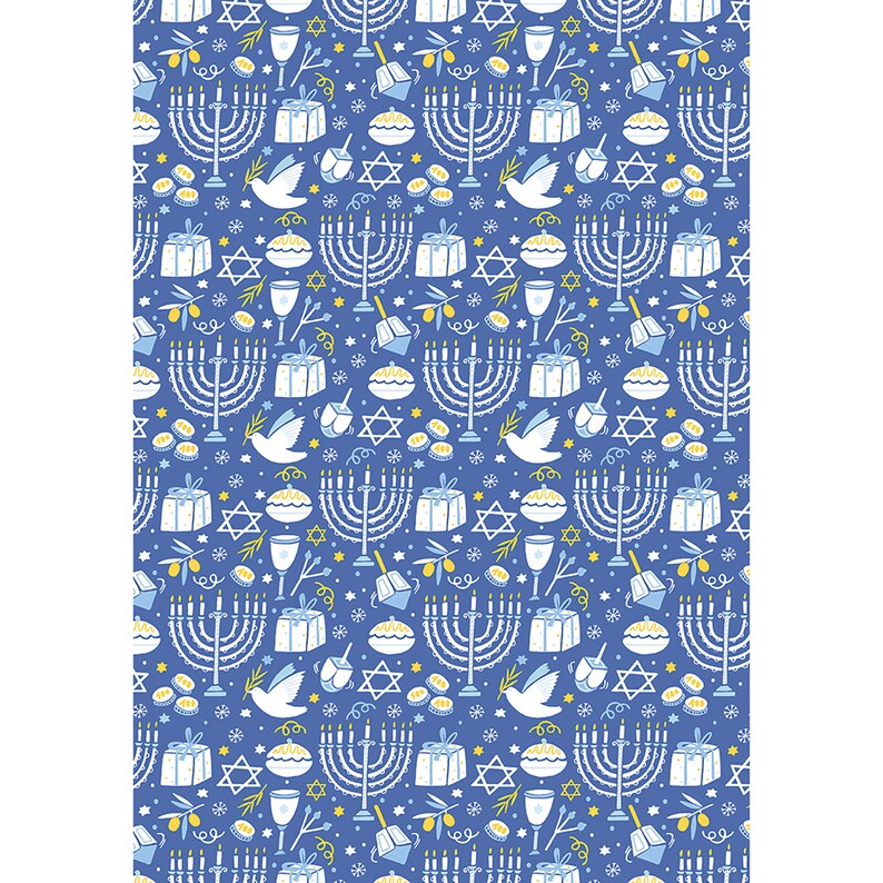 Hanukkah Wrapping Paper Blue & White / Chanukah Gift Wrap | Etsy