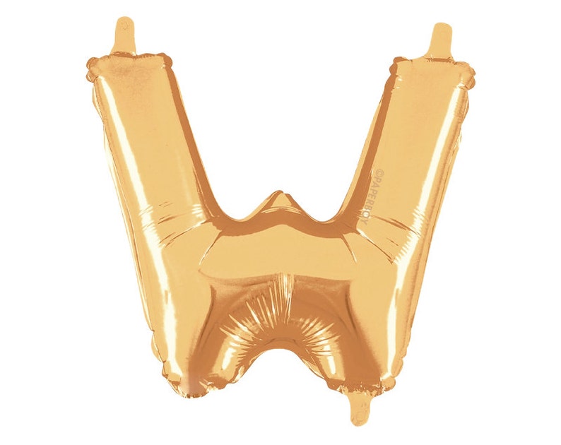Gold Letter W Balloon 14 Mylar Foil Alphabet | Etsy