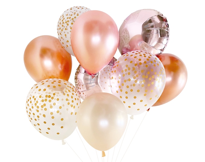 Navy Blush and Rose Gold Balloons Balloon Bouquet Bundle - Etsy