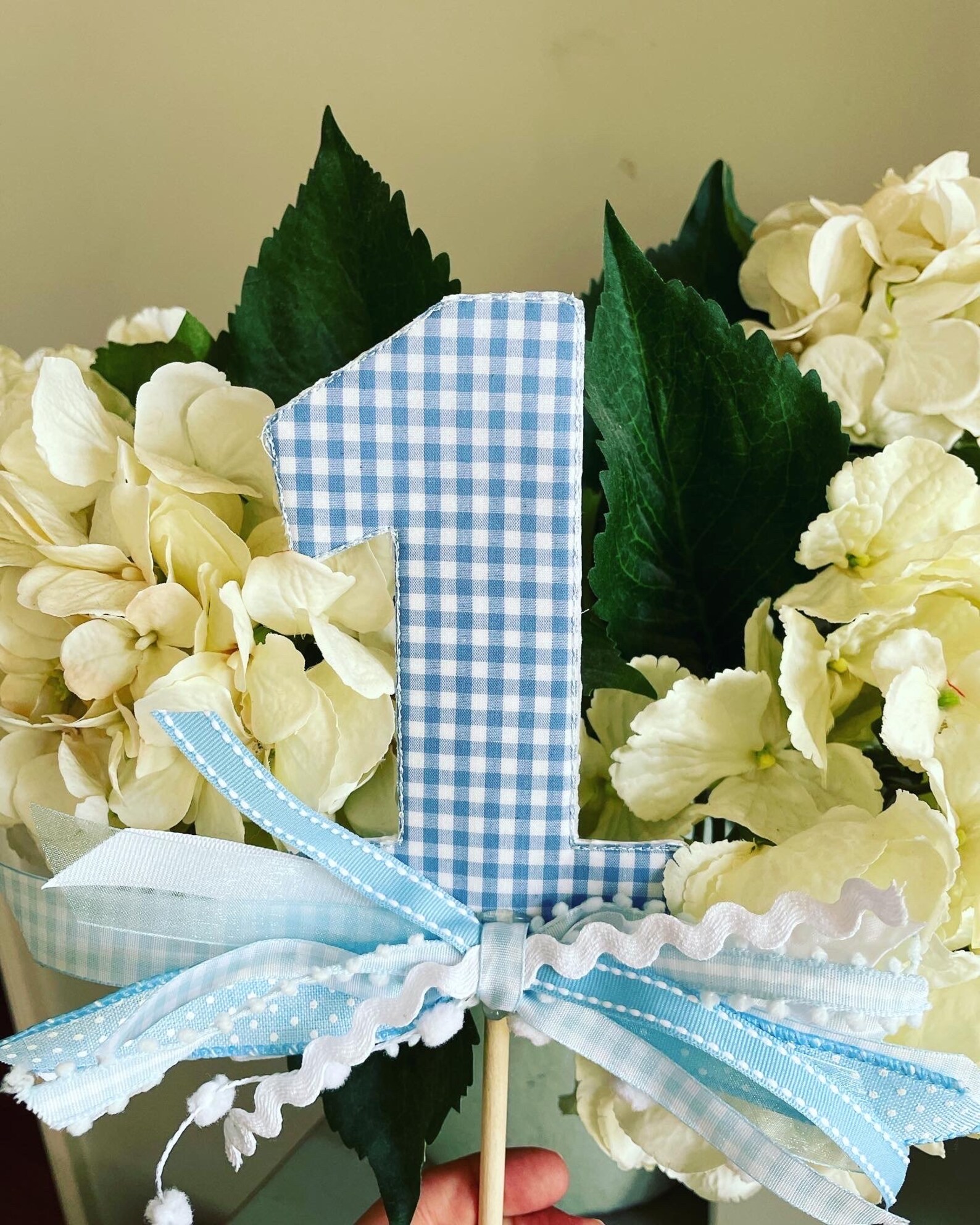 Gingham Number Cake Topper I Cake Topper With Ribbons - Etsy