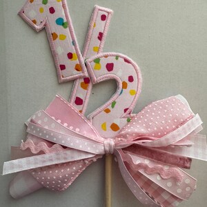 Gingham Number Cake Topper | Gingham Number Cake Topper With Ribbons ...