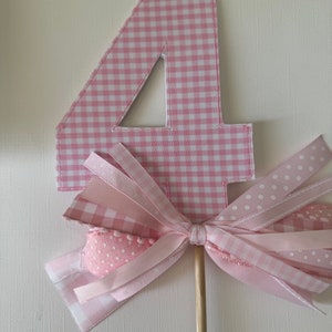 2 Birthday Two Number Cake Topper, 3 Cake Topper, 4gingham Swiss Dot ...