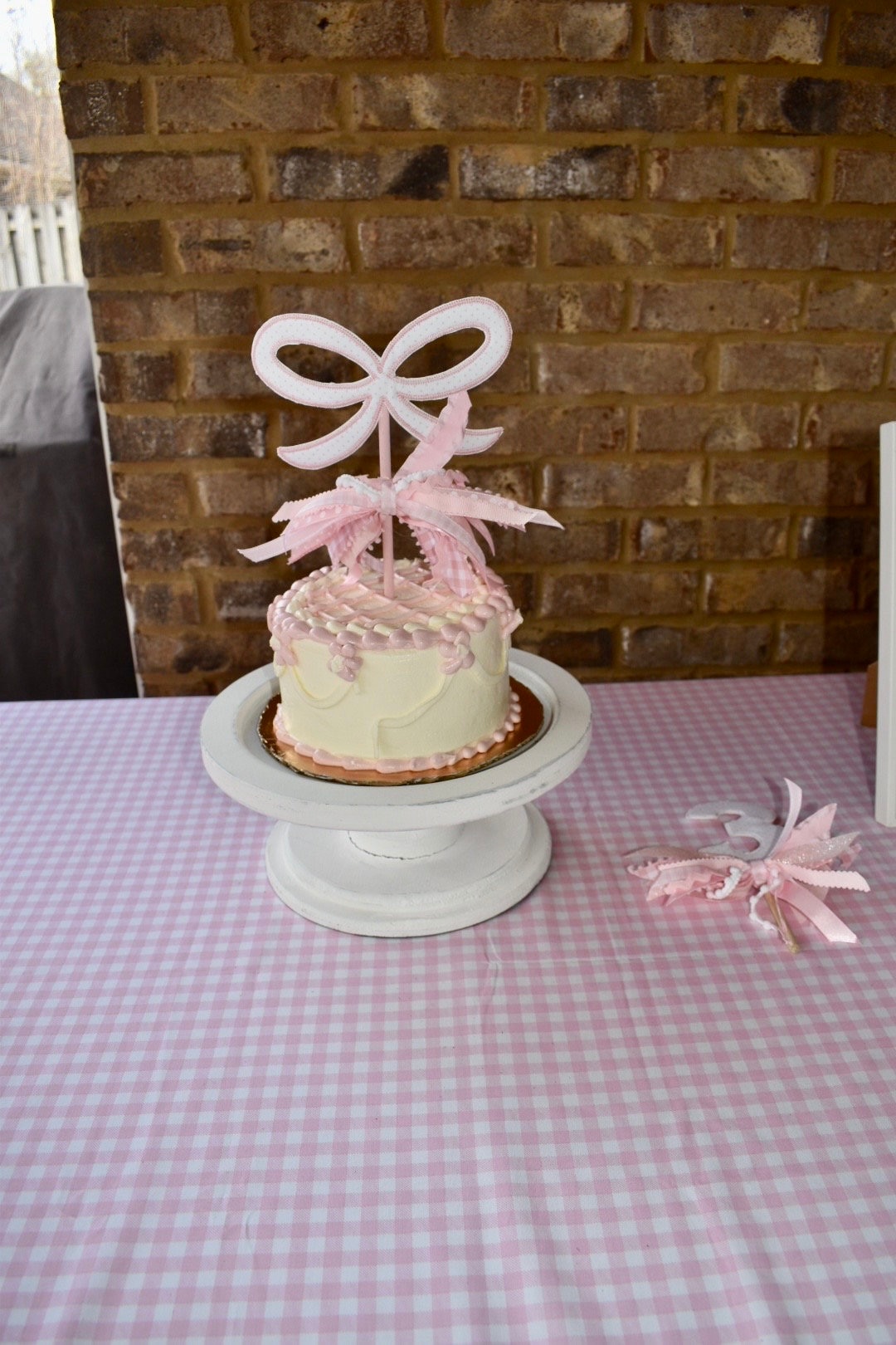 Bow Cake Topper | Vintage Bow Cake Topper With Ribbons | Personalized ...