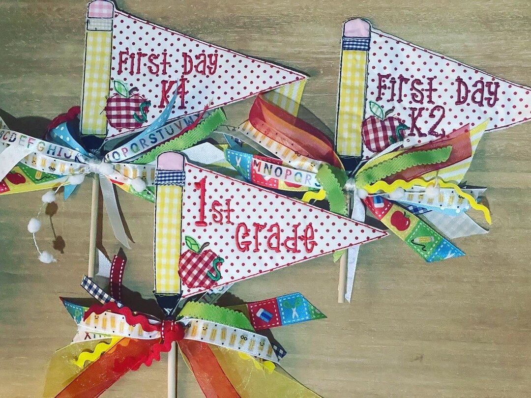 First Day of School Wand | 1st Day Pennant | Back to School Flag | 1st ...