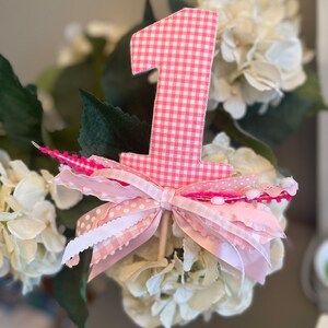 Gingham Number Cake Topper I Cake Topper With Ribbons | Personalized ...