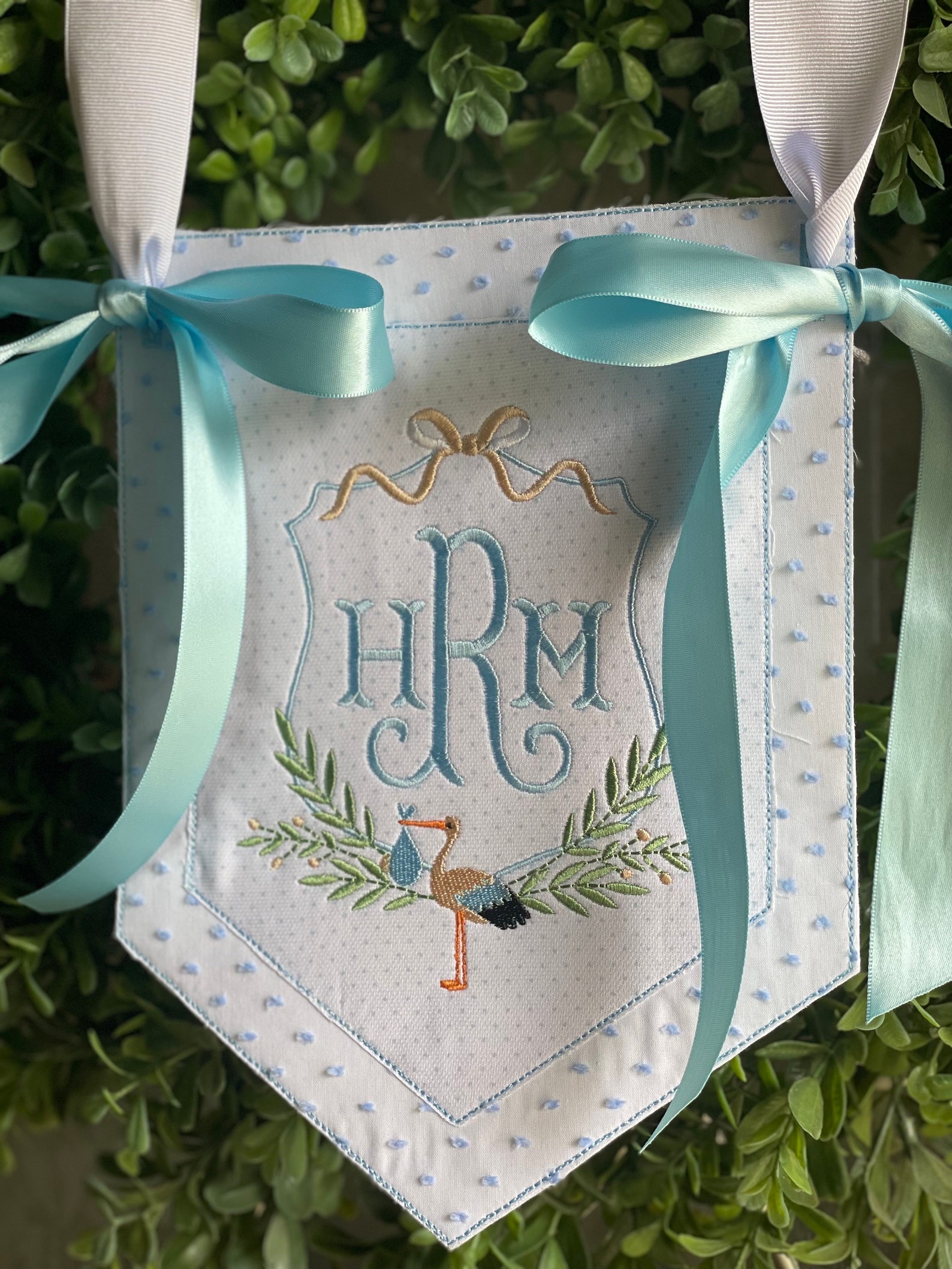 Custom Baby Banner, Welcome Baby Pennant, Monogram Hospital Door Sign ...