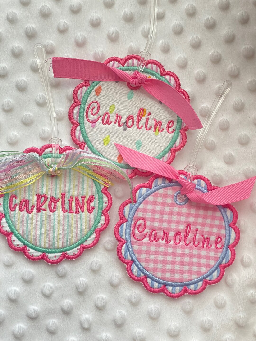 Backpack Name Tag Bag Tags Luggage Tags Monogrammed Gift Embroidered ...