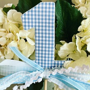 Gingham Number Cake Topper | White Swiss Dot Number Cake Topper With ...