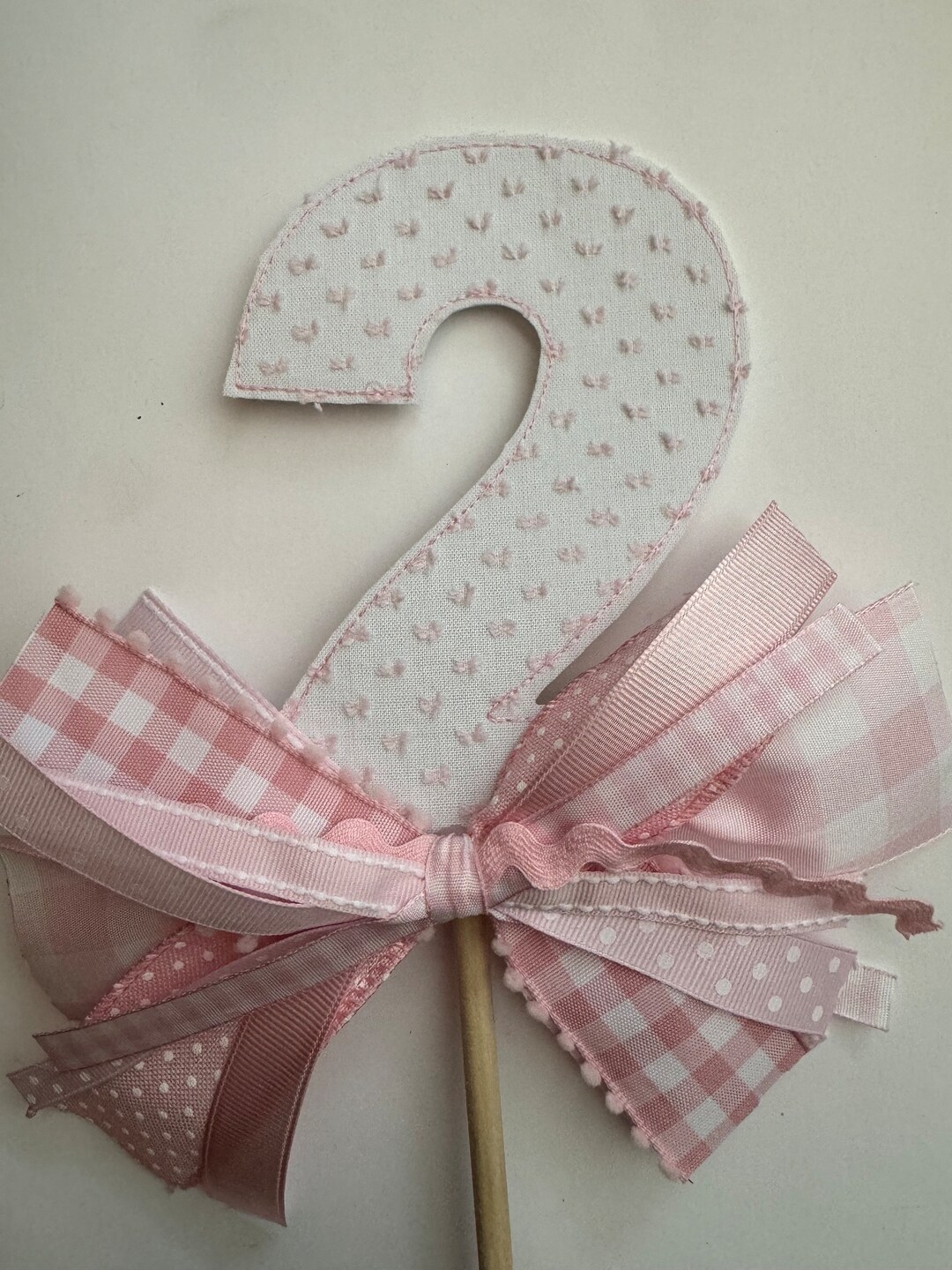2 Birthday Two Number Cake Topper, 3 Cake Topper, 4gingham Swiss Dot ...