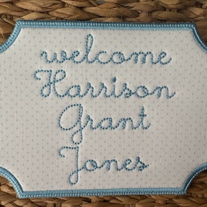 Welcome Baby Plaque, Welcome Sign With Hydrangea and Scallops, Hospital ...