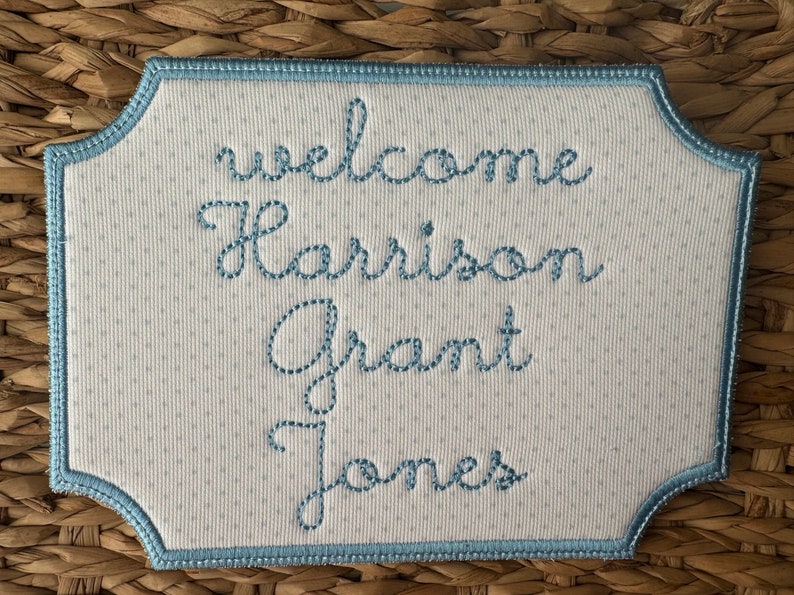 Welcome Baby Plaque, Welcome Sign With Hydrangea and Scallops, Hospital ...