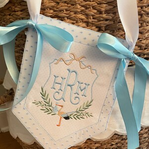 Custom Baby Banner, Welcome Baby Pennant, Monogram Hospital Door Sign ...
