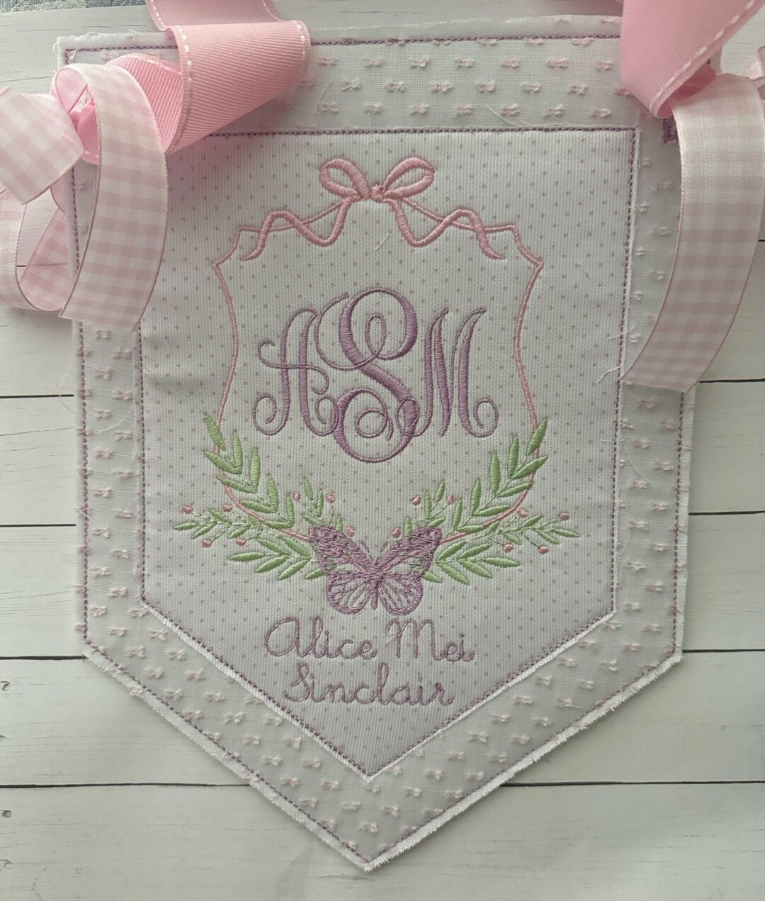 Custom Baby Banner, Welcome Baby Pennant, Monogram Hospital Door Sign ...