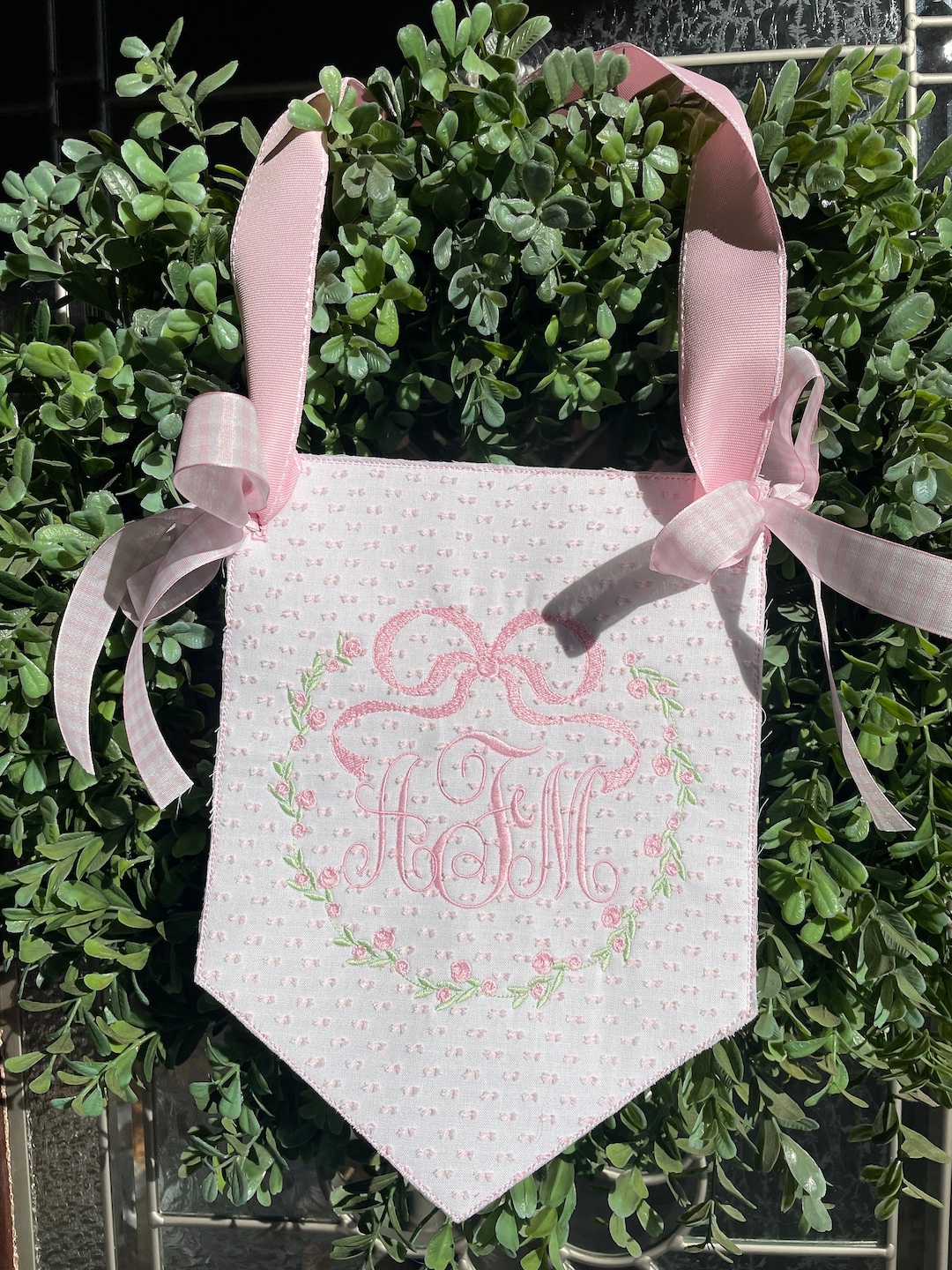 Pink Swiss Vintage Bow Highchair Pendant, Custom Baby Banner, Welcome ...