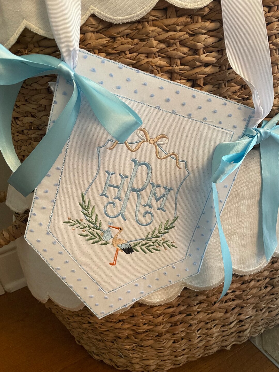 Custom Baby Banner, Welcome Baby Pennant, Monogram Hospital Door Sign ...
