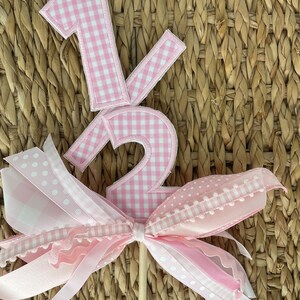 Gingham Number Cake Topper | Gingham Number Cake Topper With Ribbons ...