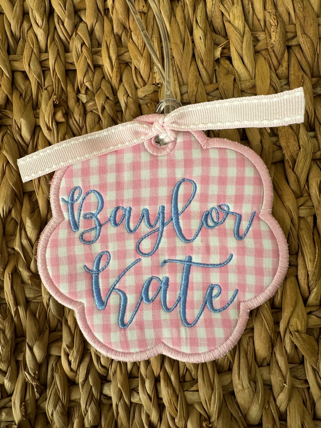 Backpack Name Tag Bag Tags Embroidered Bookbag Name Tag Monogram Gift ...