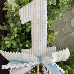 2 Birthday Two Number Cake Topper, 3 Cake Topper, 4gingham Swiss Dot ...