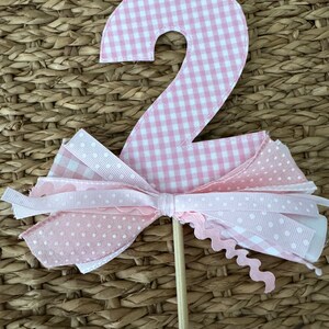 2 Birthday Two Number Cake Topper, 3 Cake Topper, 4gingham Swiss Dot ...