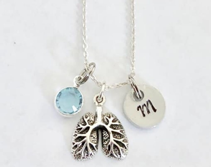 Lung Sterling Silver Necklace You Select Charm Choice and Chain ...