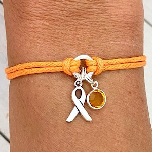 Orange Awareness Bracelet Leukemia Multiple Sclerosis Kidney Cancer ...