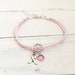 Pink Breast Cancer Awareness Bracelet With Pink Crystal Charm You ...