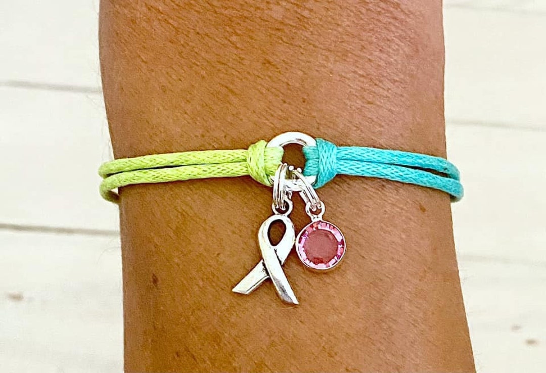 Metastatic Breast Cancer Stage 4 Awareness Bracelet With Crystal Charm ...