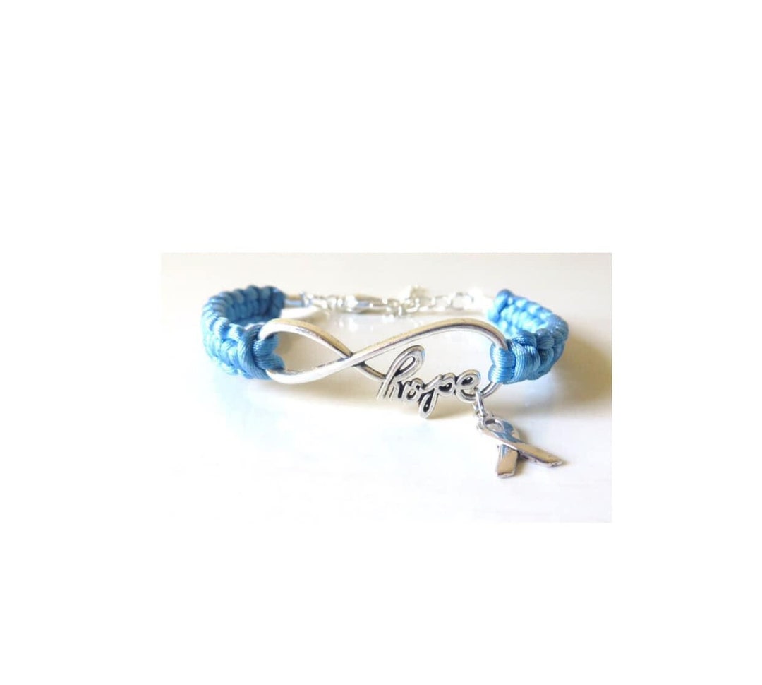 Prostate Cancer HOPE Awareness Charm Infinity Bracelet With Optional ...