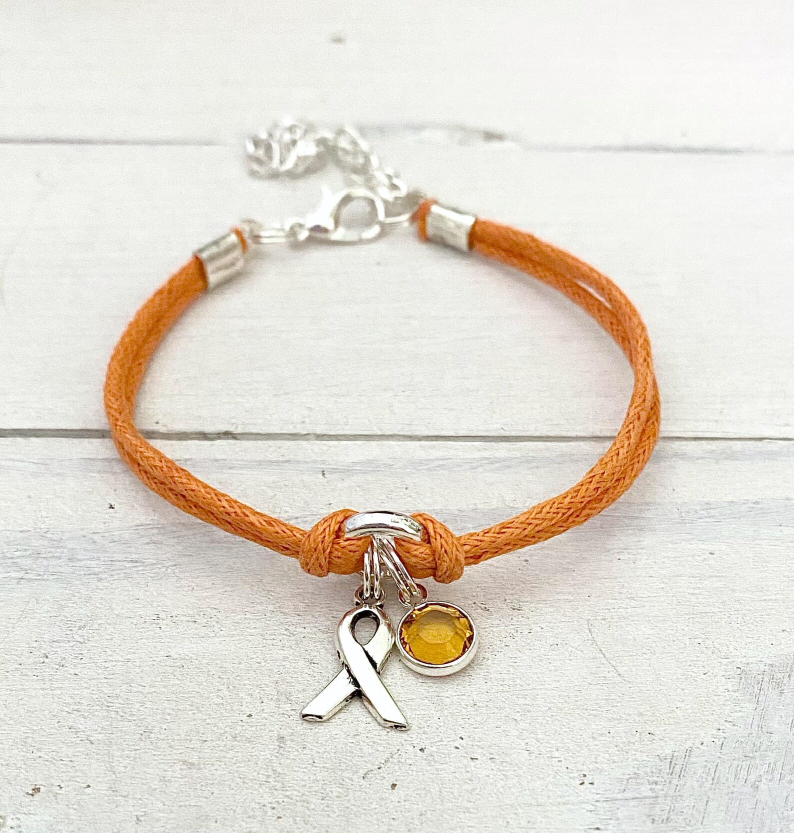 Orange Awareness Bracelet Leukemia Multiple Sclerosis Kidney Cancer ...