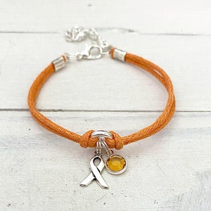Orange Awareness Bracelet Leukemia Multiple Sclerosis Kidney Cancer ...