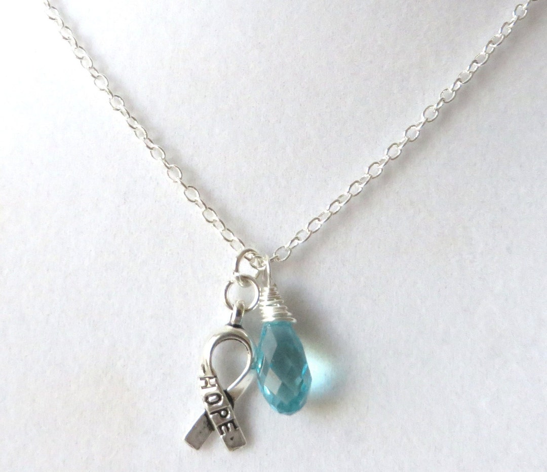 Light Blue Prostate Cancer Awareness Hope Survivor Silver Ribbon ...