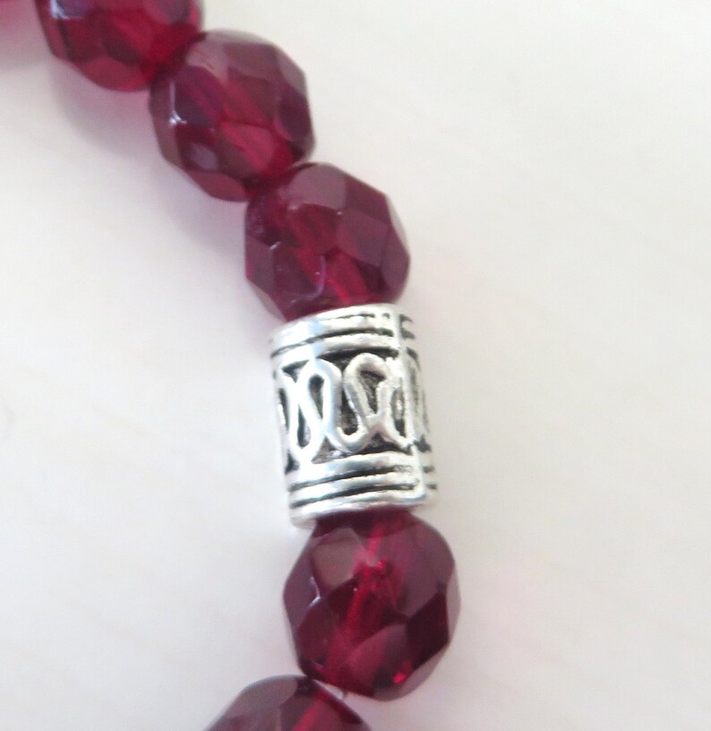 Burgundy Awareness Ribbon Infinity Glass Beaded Stretch - Etsy