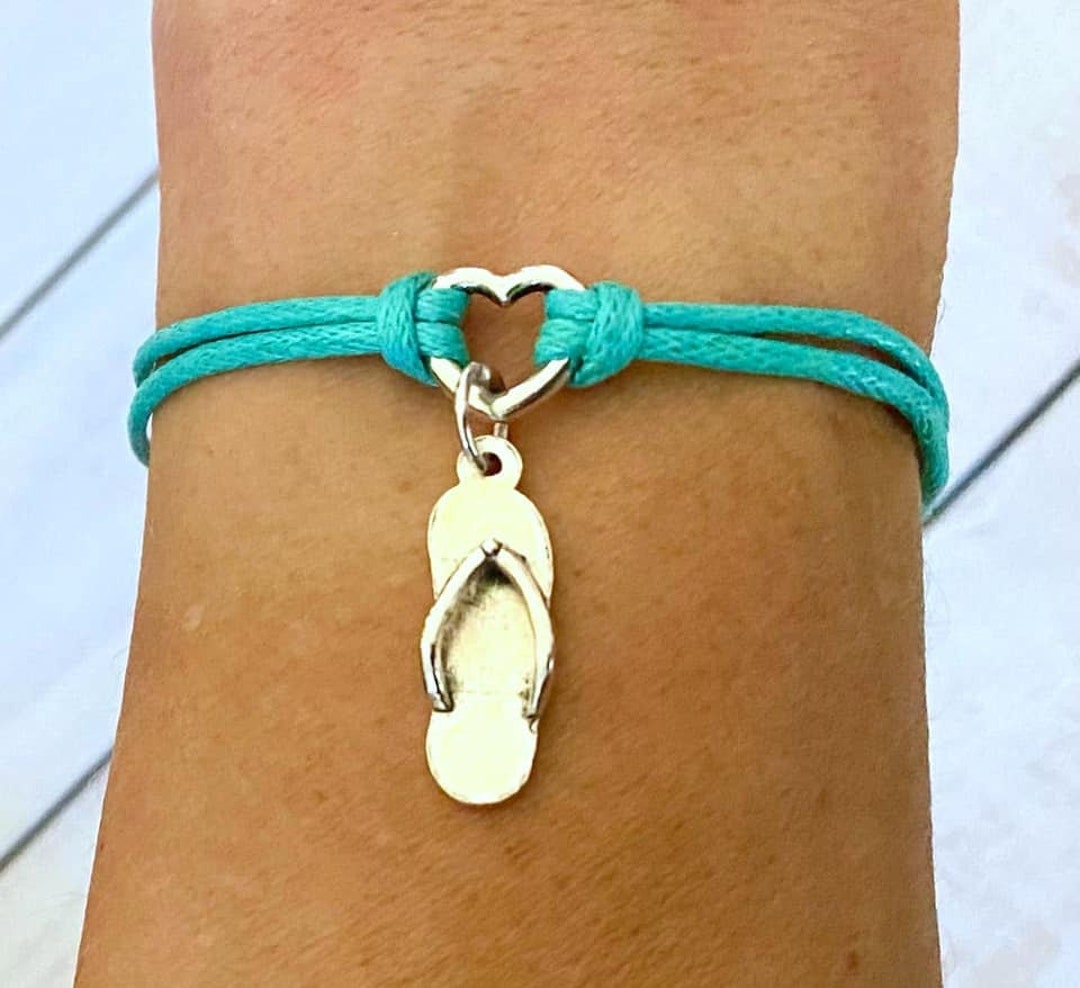 Flip Flop Sandal Summer Vibes Love Summertime Bracelet or - Etsy