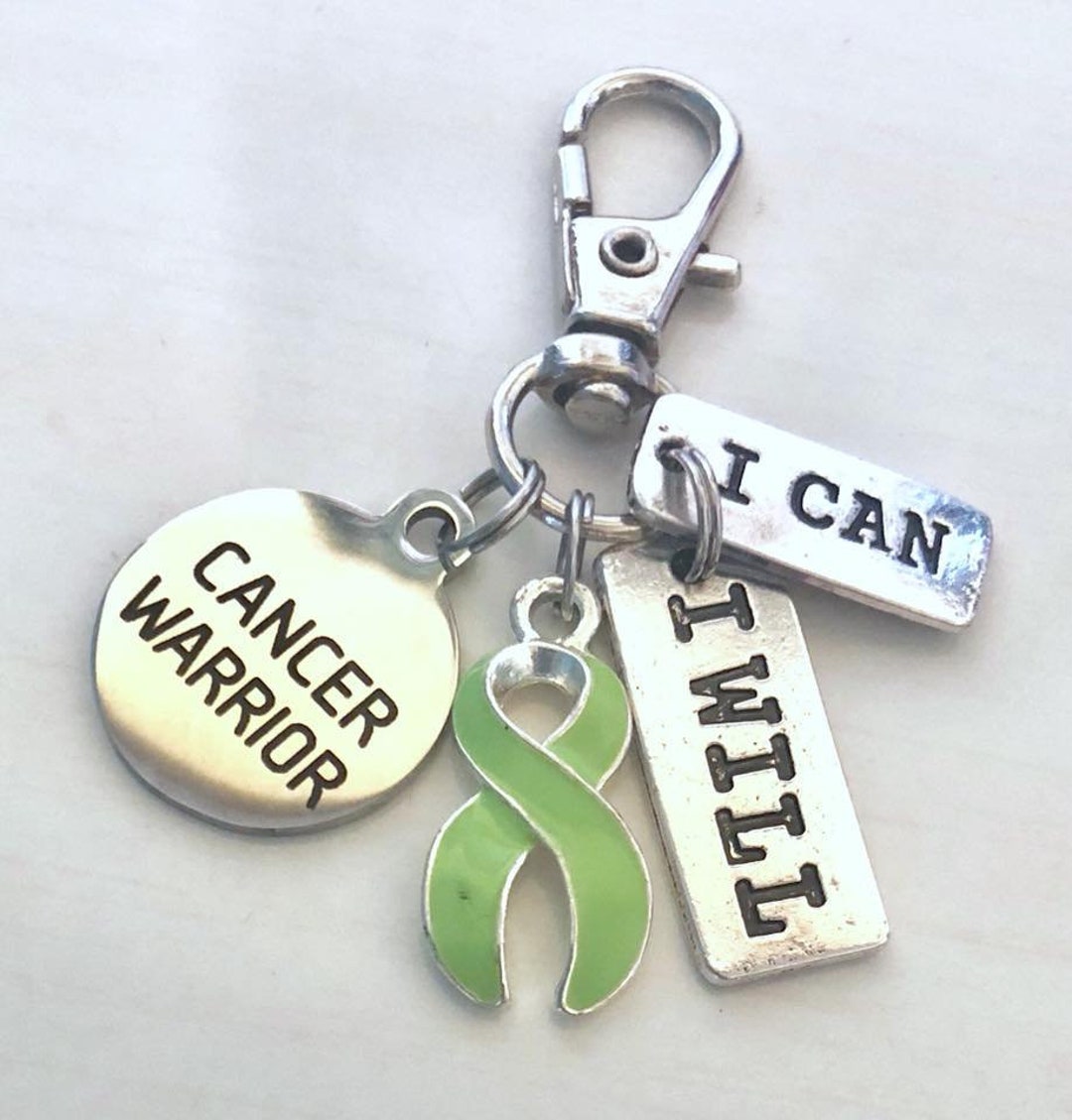 Lime Green Cancer Warrior Key Chain Zipper Pull Lymphoma I Can I Will ...