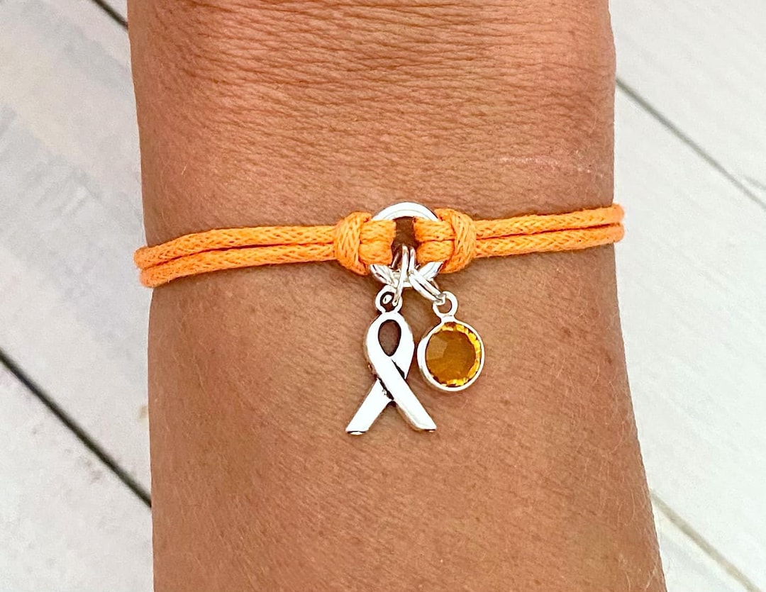 Orange Awareness Bracelet Leukemia Multiple Sclerosis Kidney Cancer ...