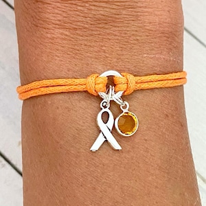 Orange Awareness Bracelet Leukemia Multiple Sclerosis Kidney Cancer ...