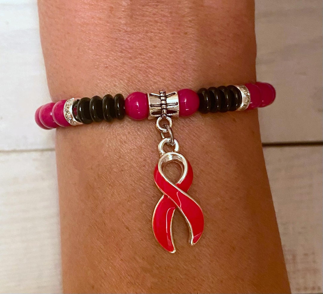 Heart Disease Red Awareness HIV DUI Awareness Stretch Bracelet You ...