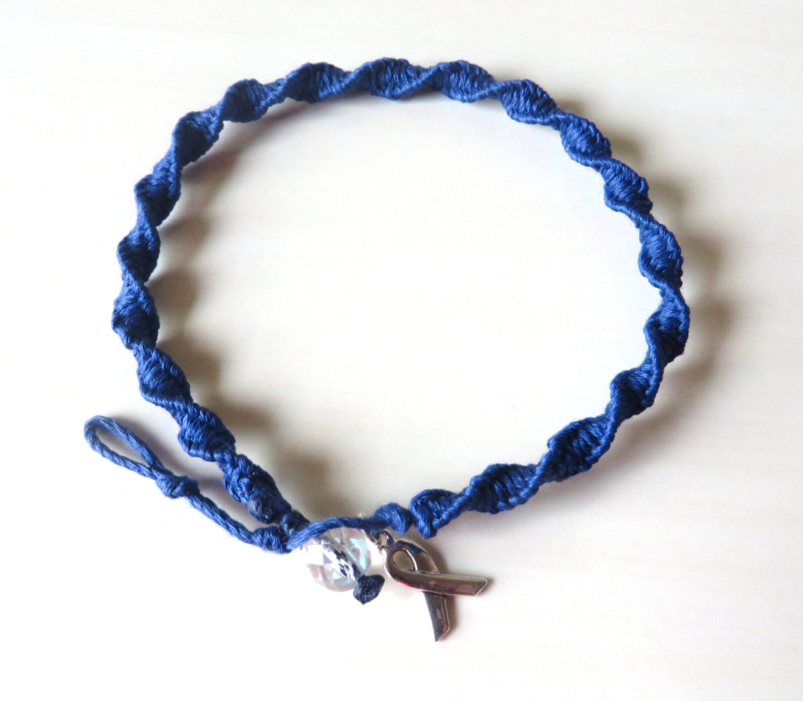 Anklet Blue Awareness Ribbon Charm Colon Cancer Arthritis - Etsy