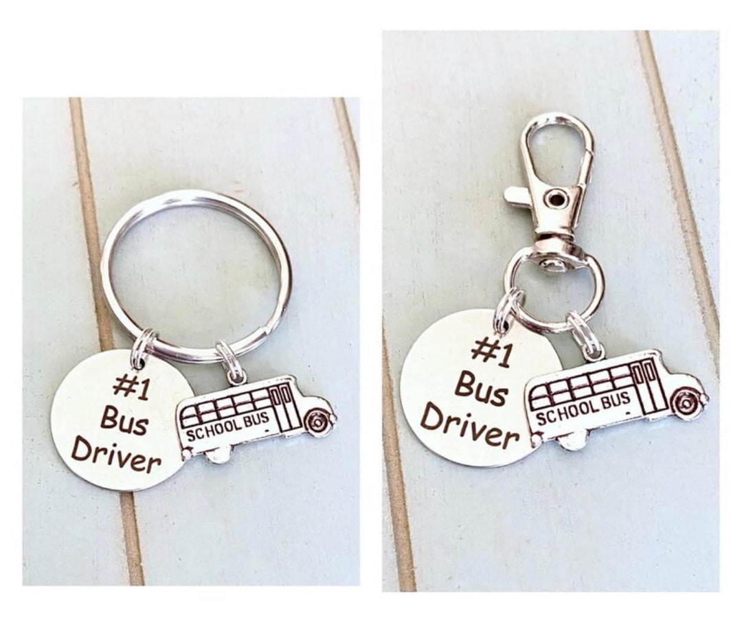 Bus Driver Number One Keyring Zipper Pull School Bus You Select Your ...