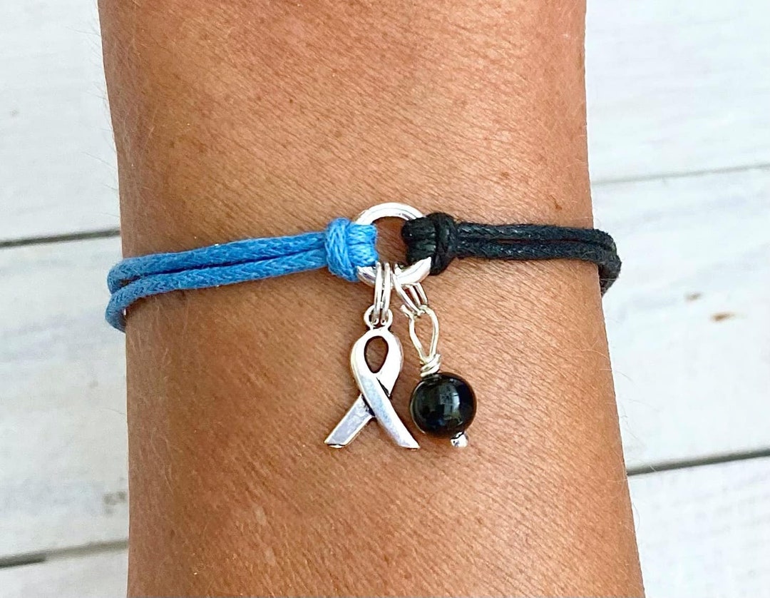 Ocular Melanoma Royal Blue Black Awareness Bracelet You Select Bead ...