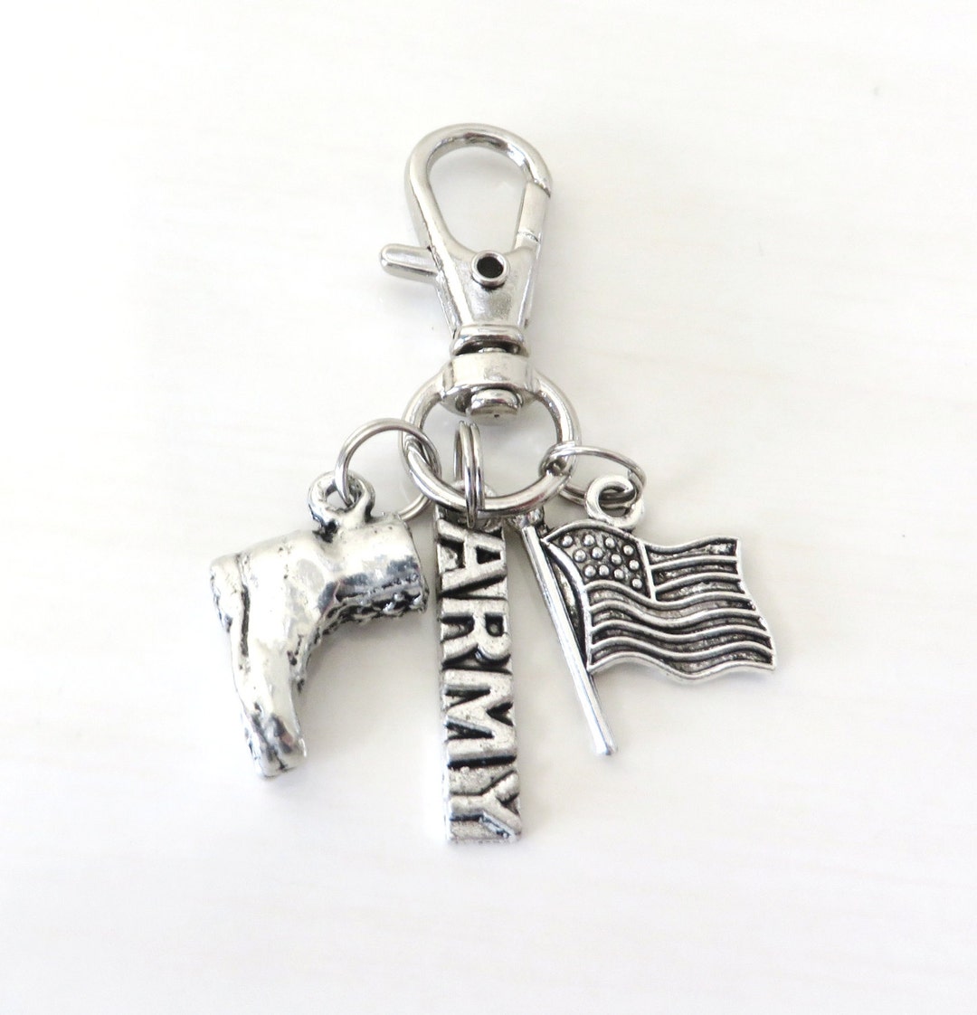 Army Patriotic US Military Combat Boot Flag Zipper Pull Key Chain - Etsy